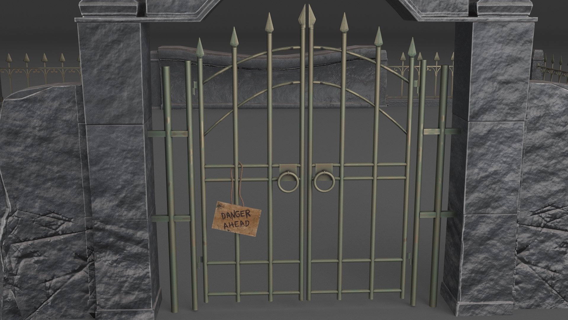 3D PBR Cemetery Gate - TurboSquid 1997723