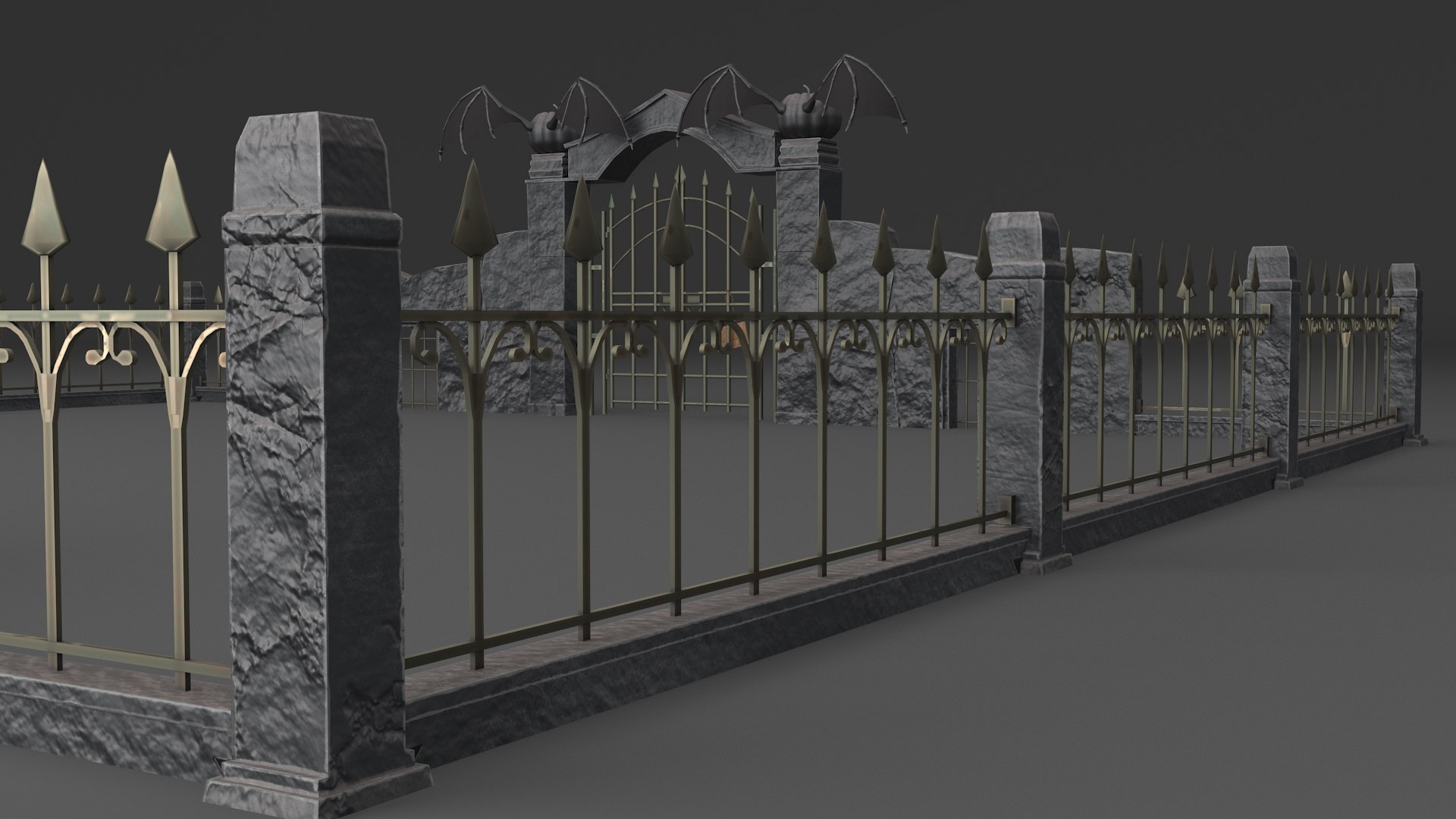 3D PBR Cemetery Gate - TurboSquid 1997723