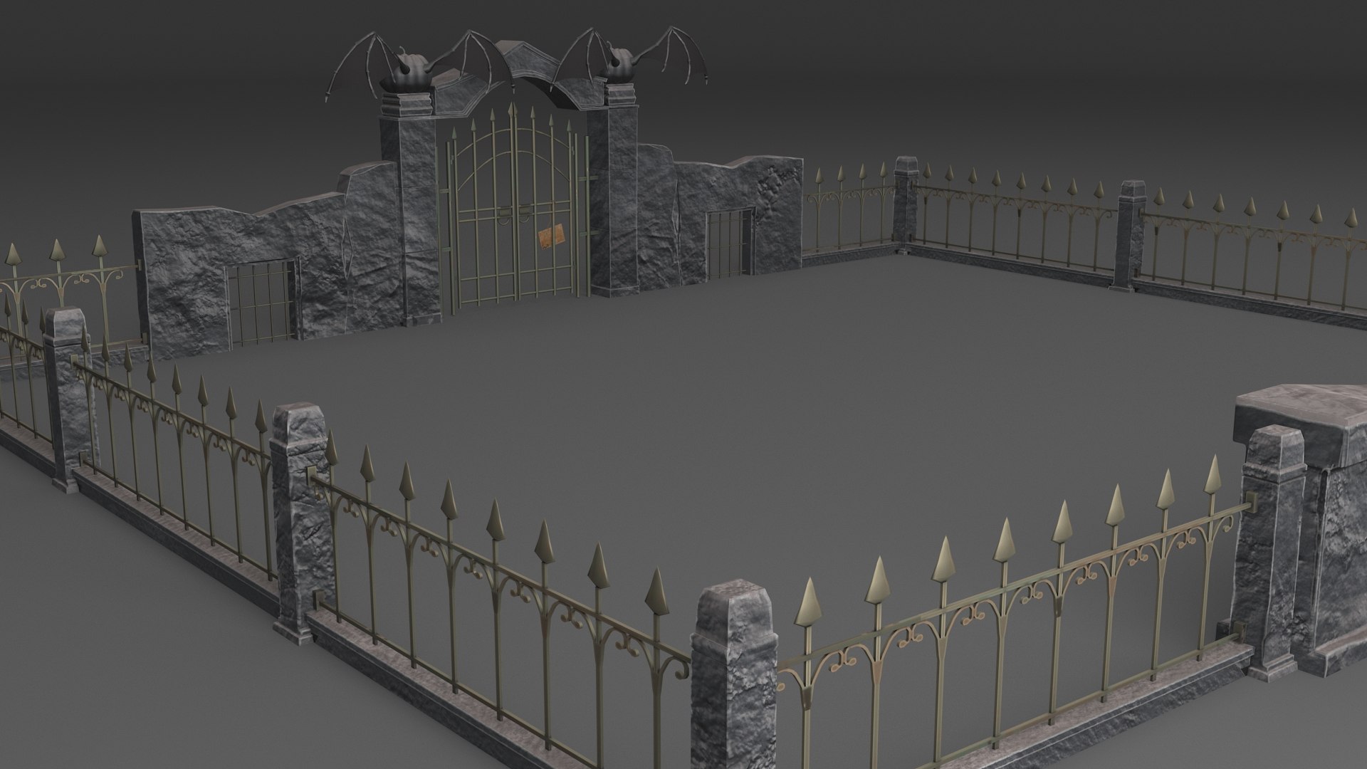 3D PBR Cemetery Gate - TurboSquid 1997723