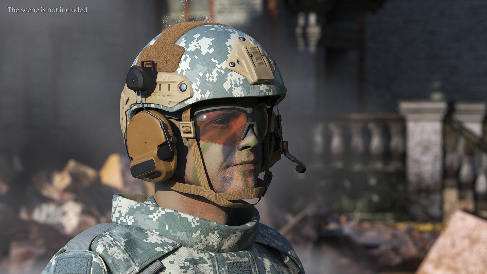 Tactical Gear Helmet Grey Camo Fur For Cinema 4D 3D Model - TurboSquid ...