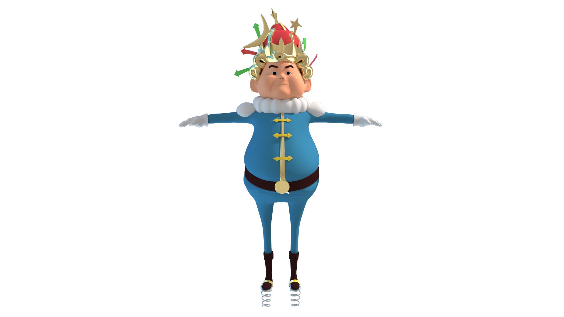 Grumpy king cartoon character 3D model - TurboSquid 1337342