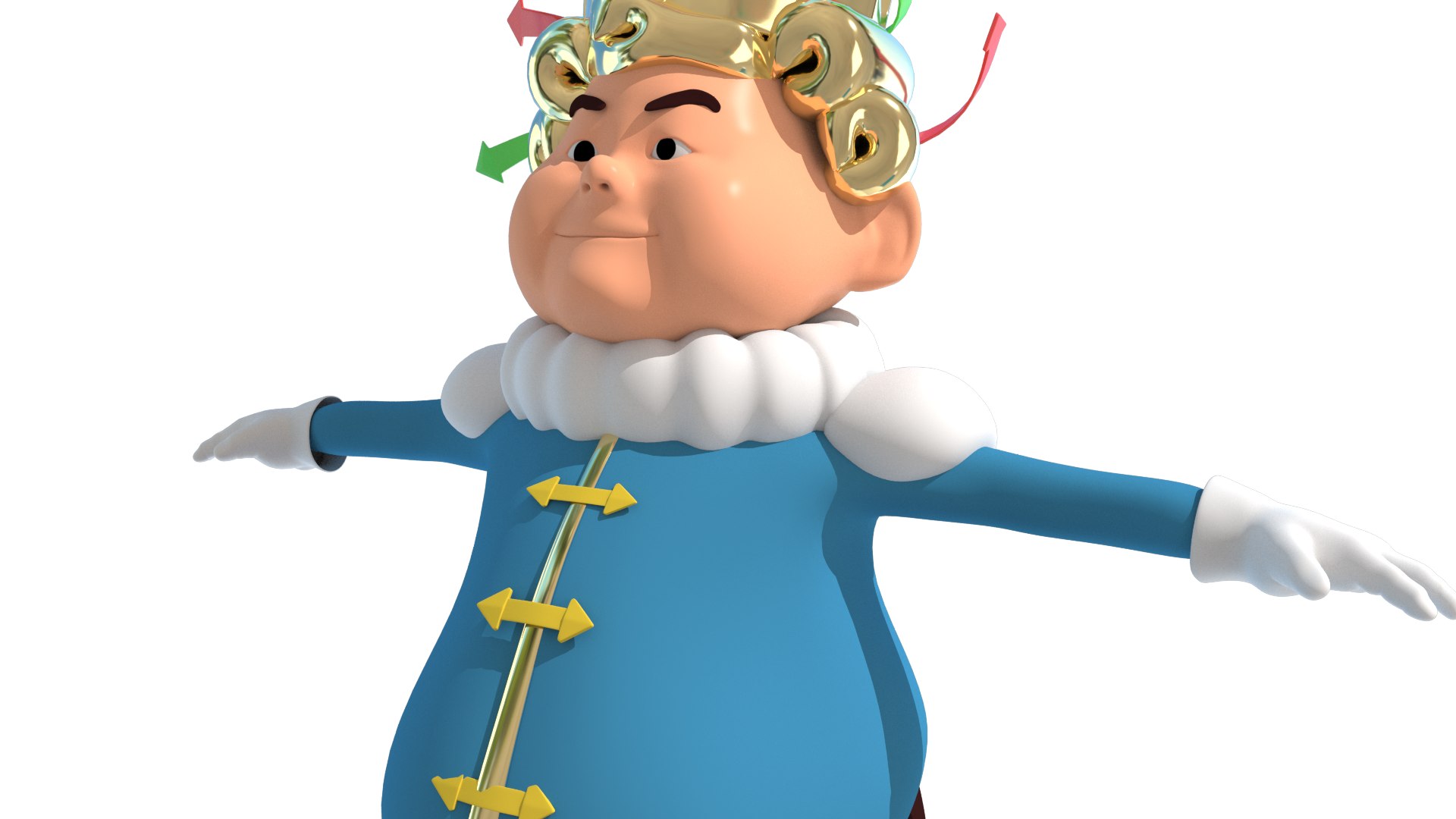 Grumpy king cartoon character 3D model - TurboSquid 1337342