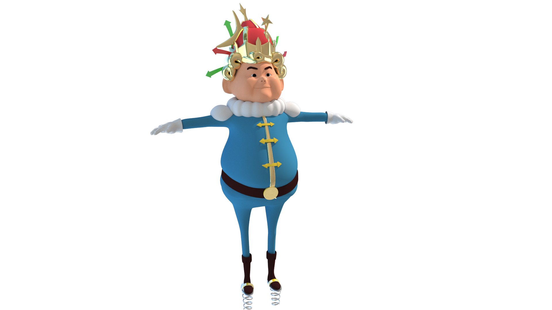 Grumpy king cartoon character 3D model - TurboSquid 1337342