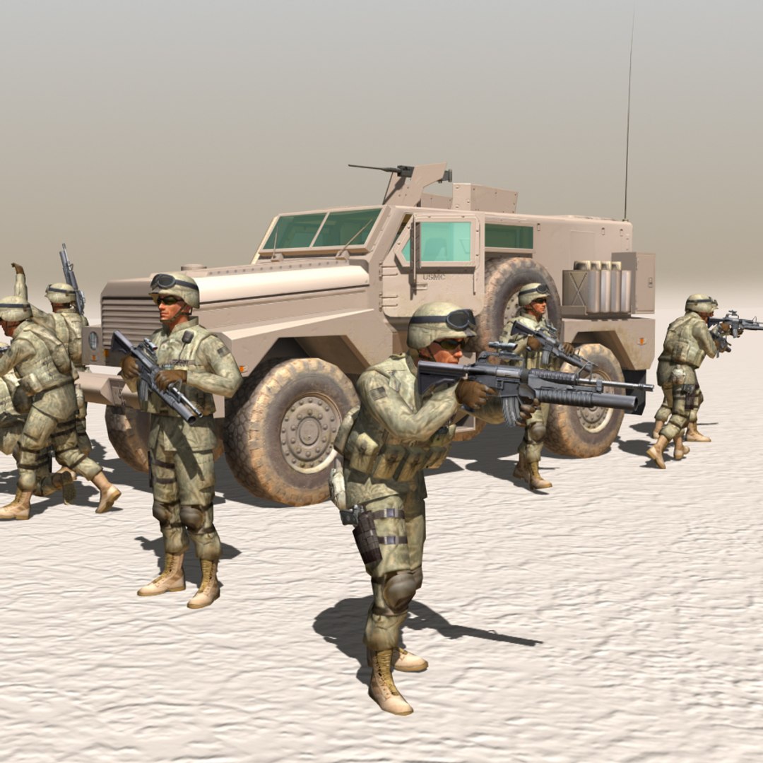3d Army Soldier Mrap Model