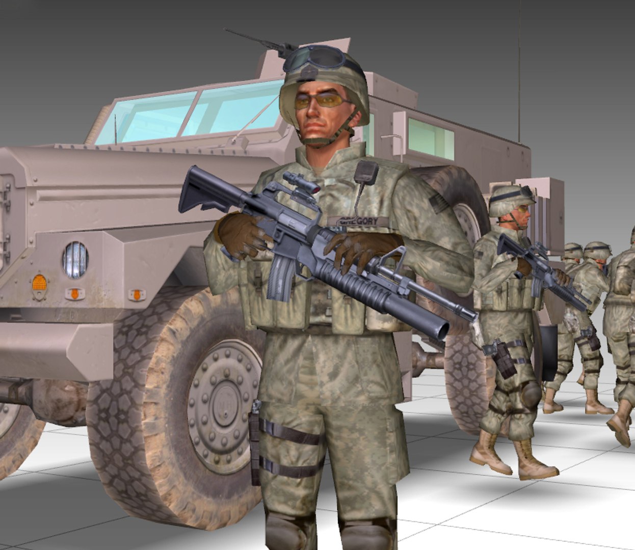 3d army soldier mrap model
