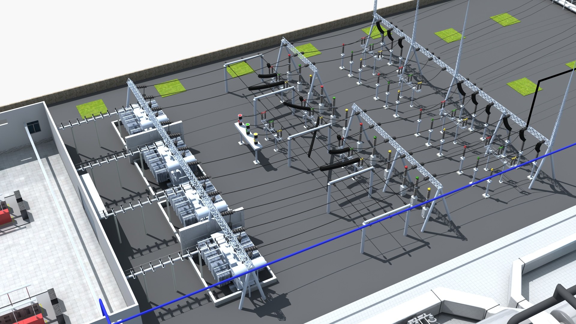 3D Modern Energy Storage Power Station Model - TurboSquid 2320875