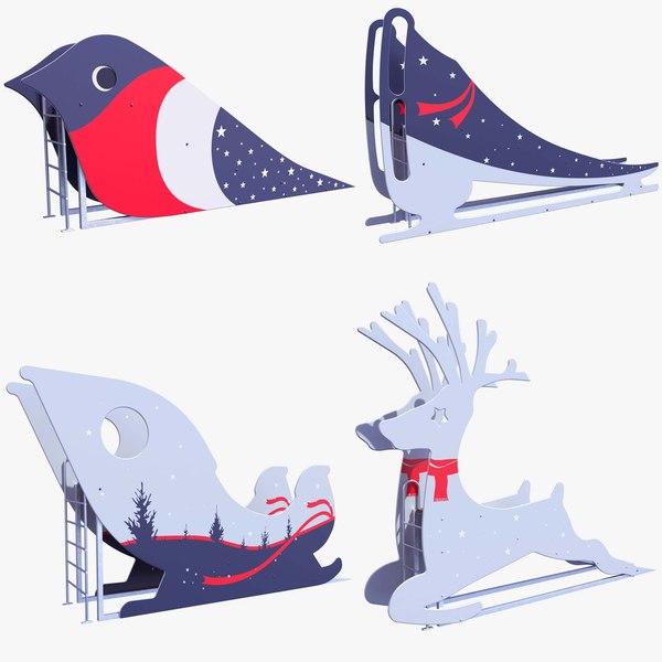 Set of winter children slides 3D 모델 - TurboSquid 2006424