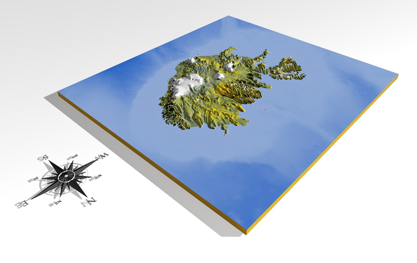 iceland resolution relief maps 3d model