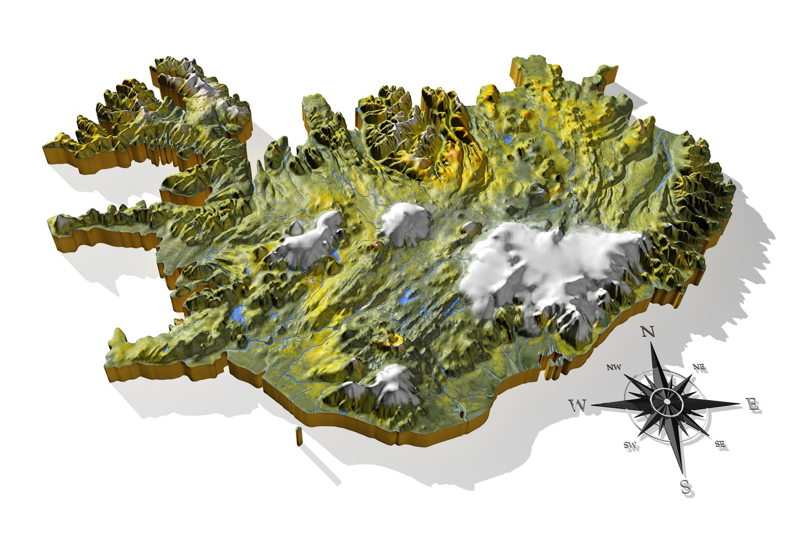 iceland resolution relief maps 3d model