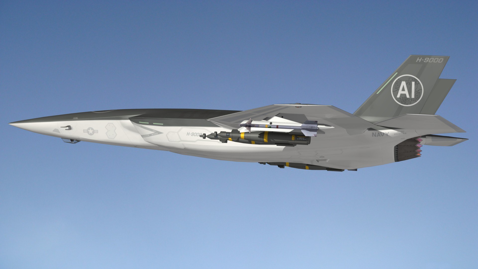 3D model FA35C Autonomous Fighter Jet - TurboSquid 1758602
