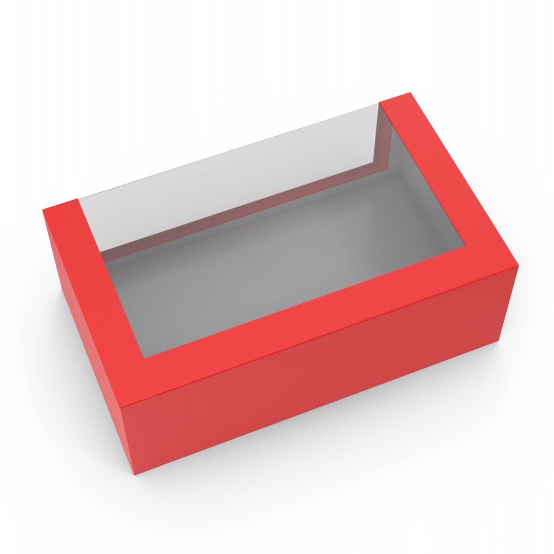 Red Cake Box With Window 3D Model - TurboSquid 2049073