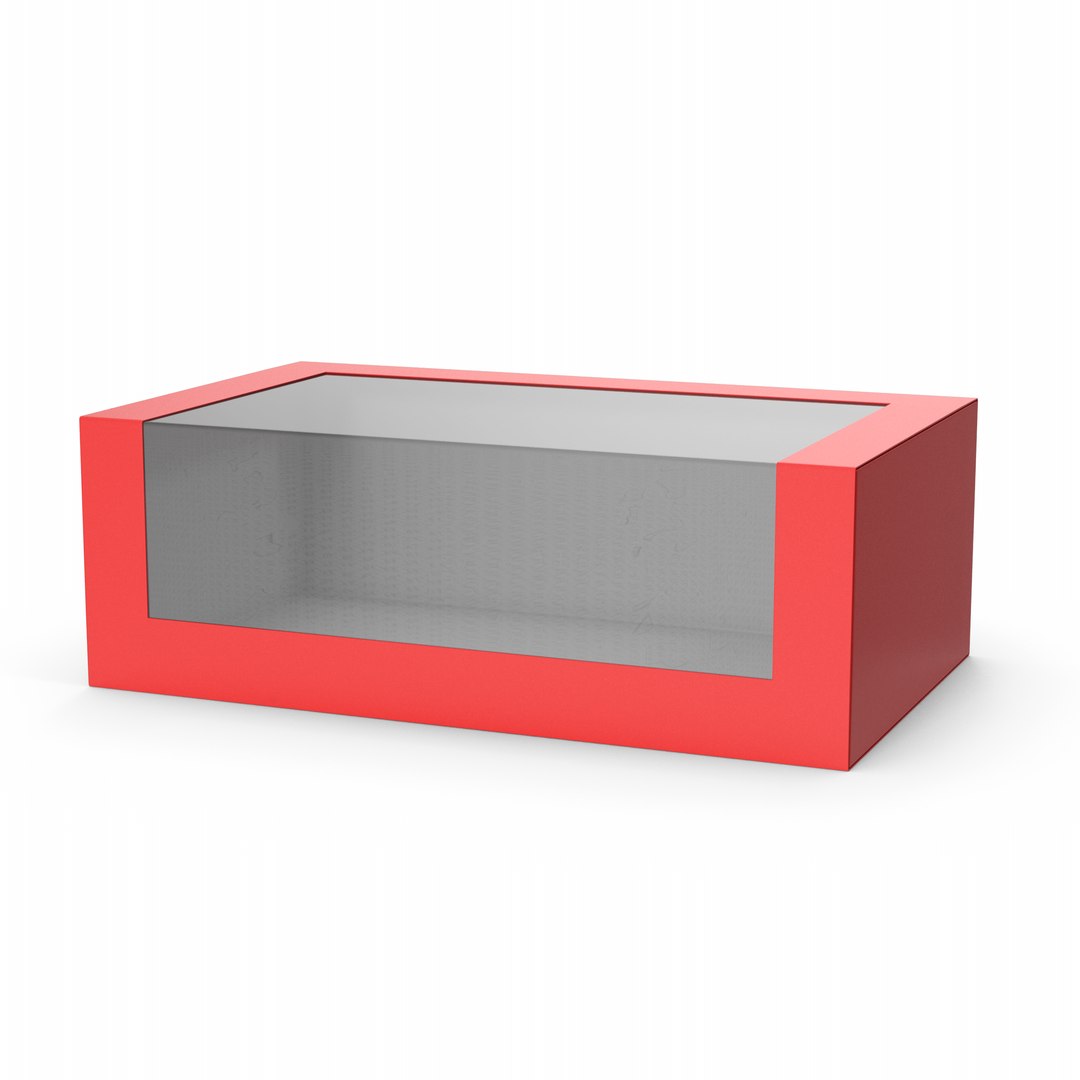 Red Cake Box With Window 3D Model - TurboSquid 2049073