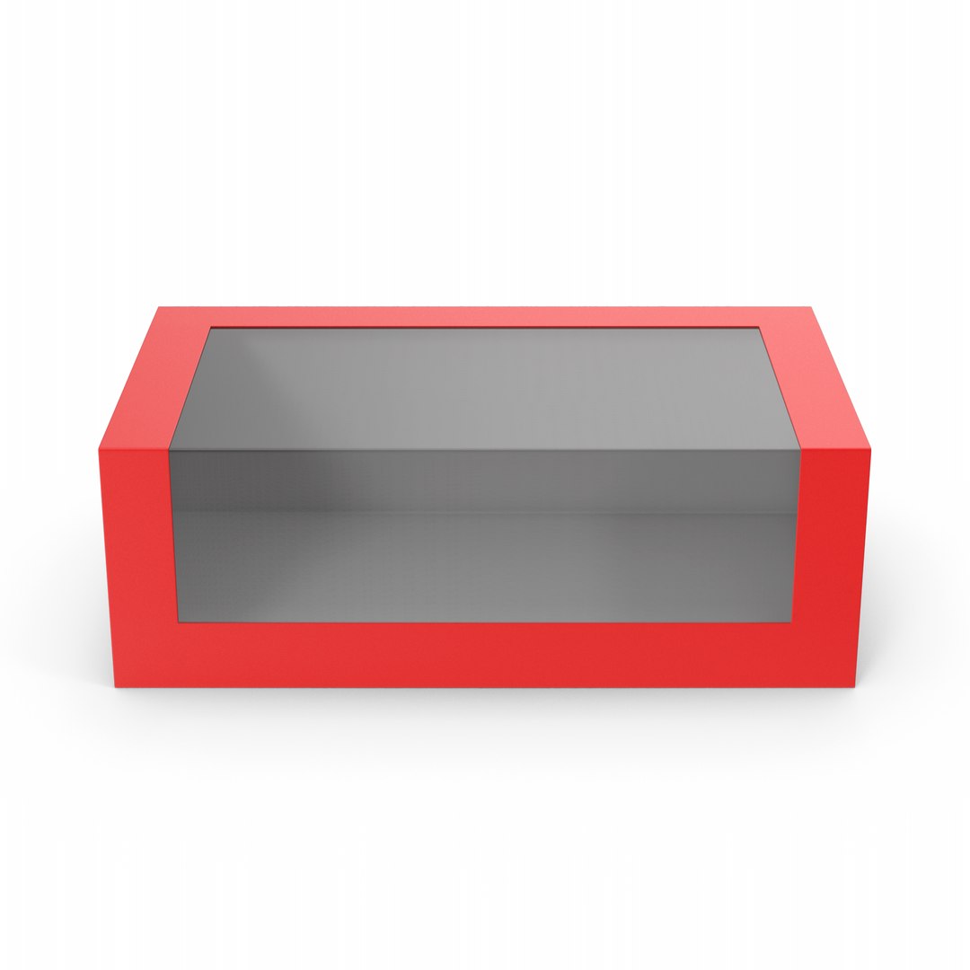 Red Cake Box With Window 3D Model - TurboSquid 2049073