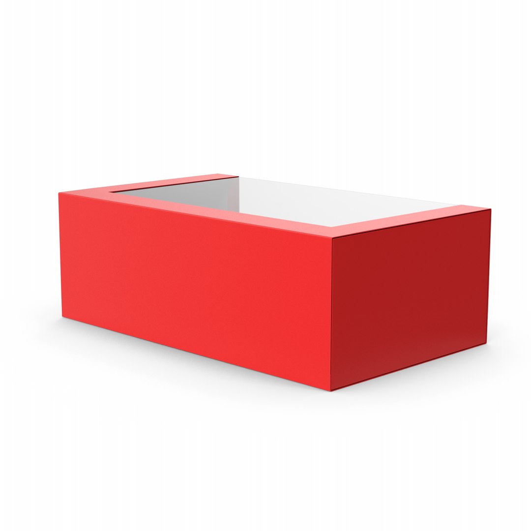 Red Cake Box With Window 3D Model - TurboSquid 2049073