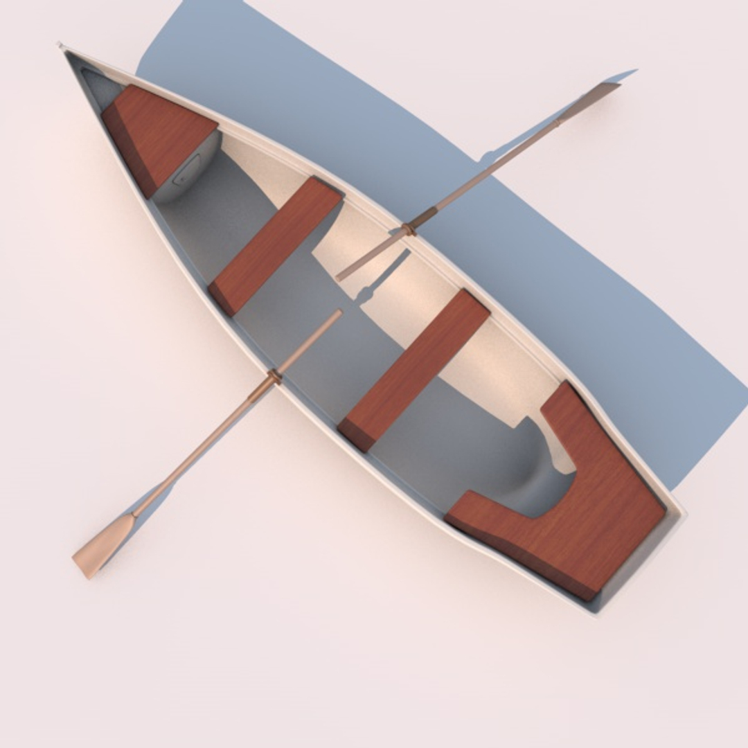 3d model row boat