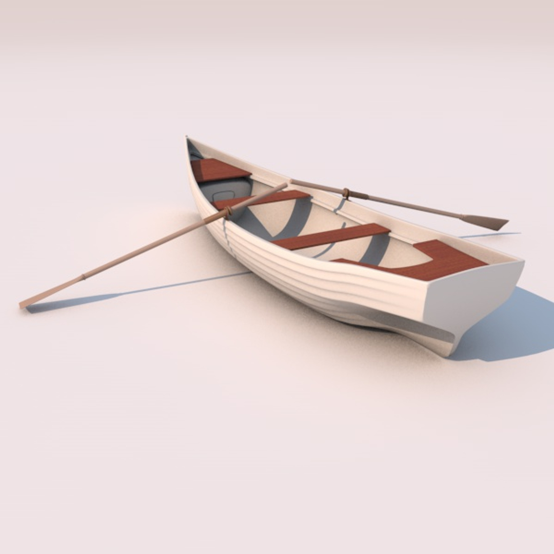 3d model row boat