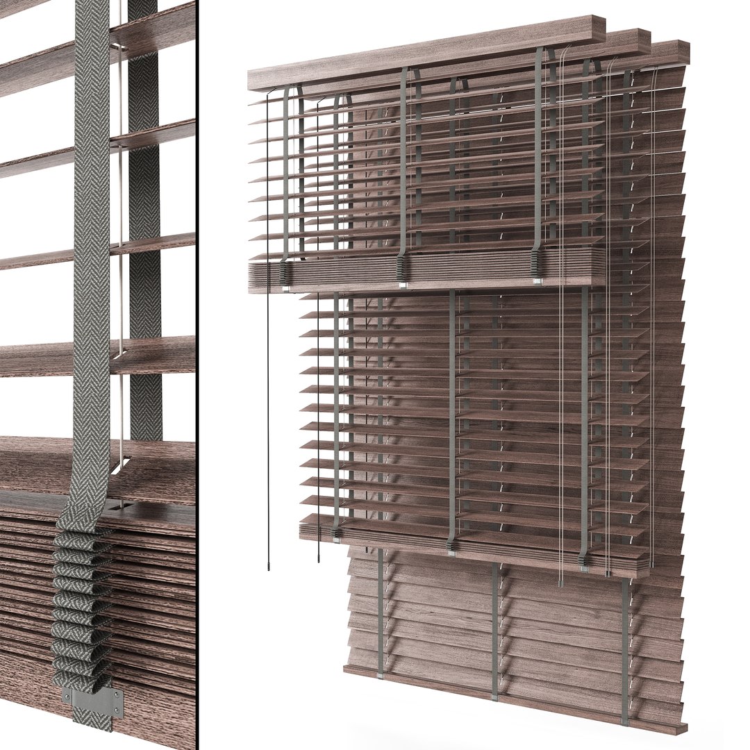 3D Wooden Blinds Set 06 - TurboSquid 2046360