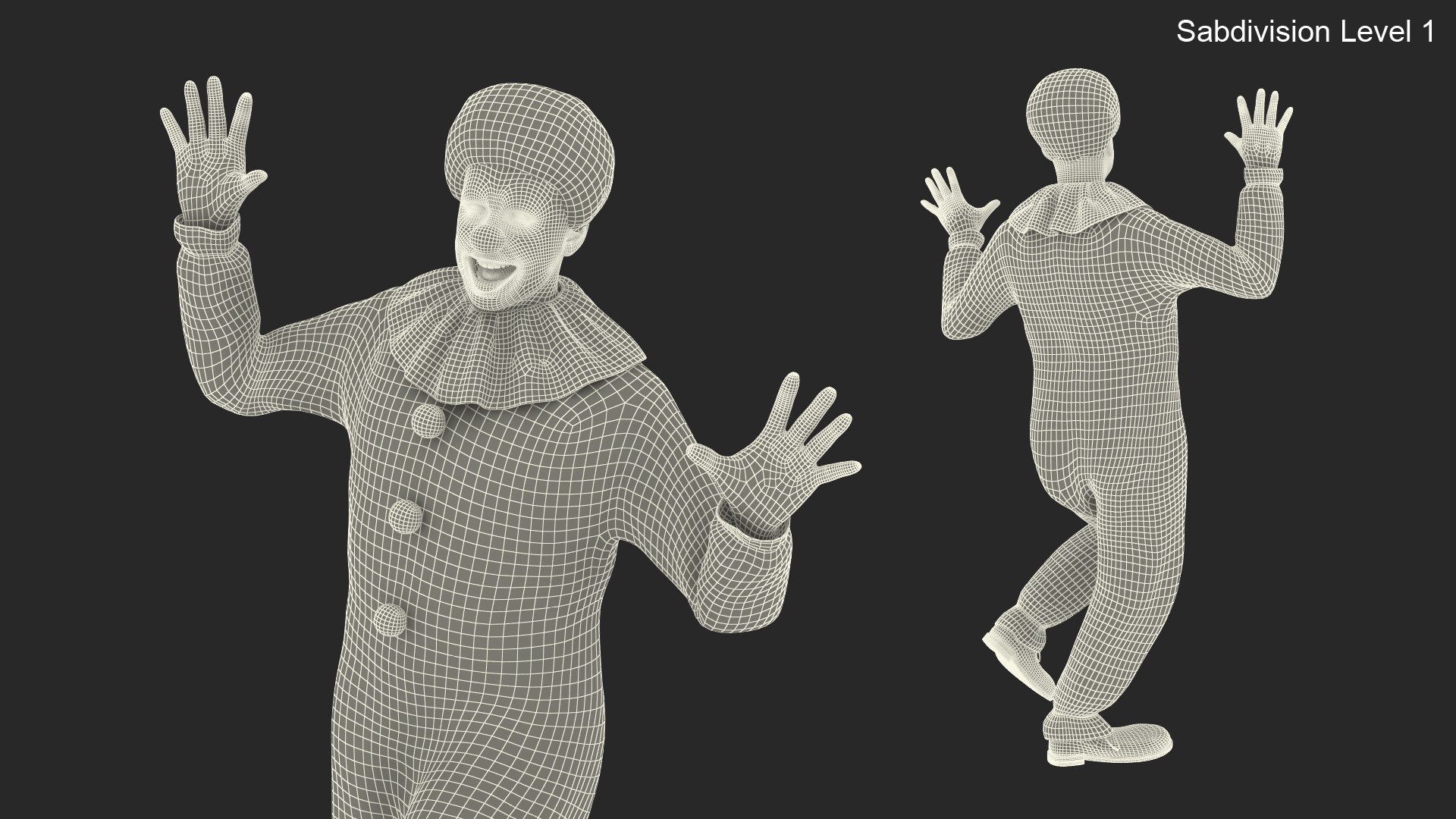 Funny Clown Costume Dancing 3D - TurboSquid 1602212