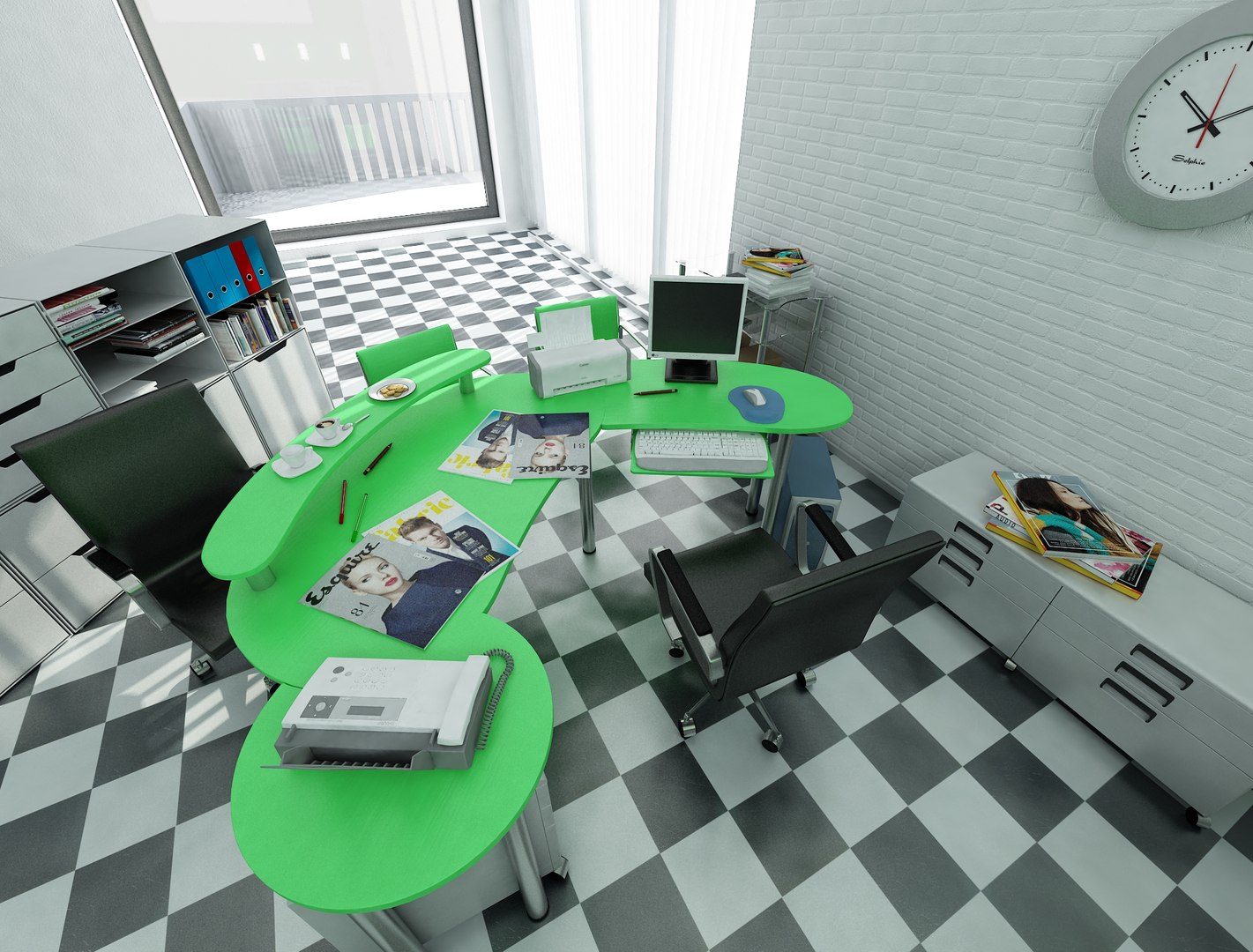 3D Simple Office Interior Design - TurboSquid 1463288