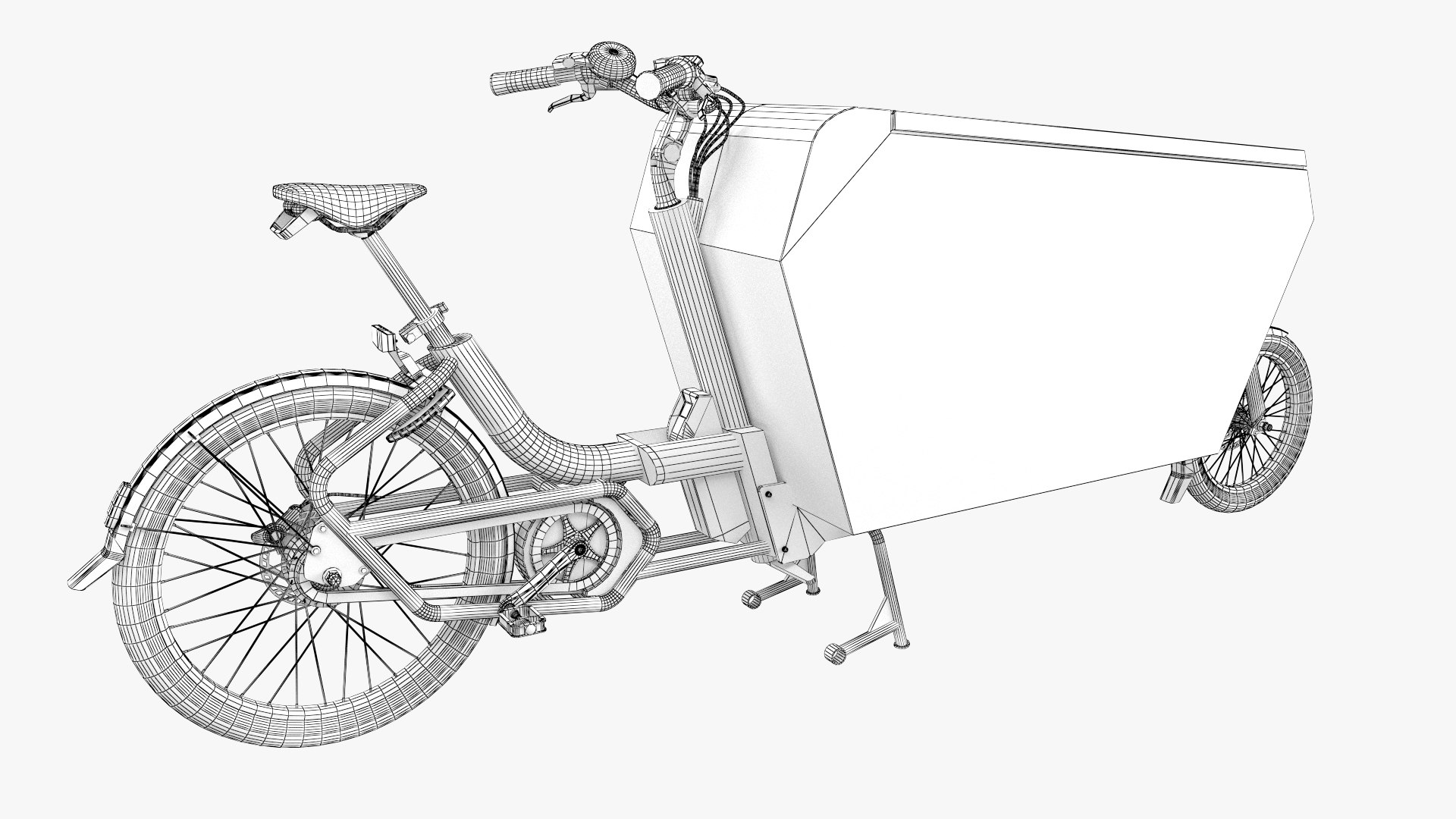 Cool Blue Delivery Bike 3D Model - TurboSquid 1783288