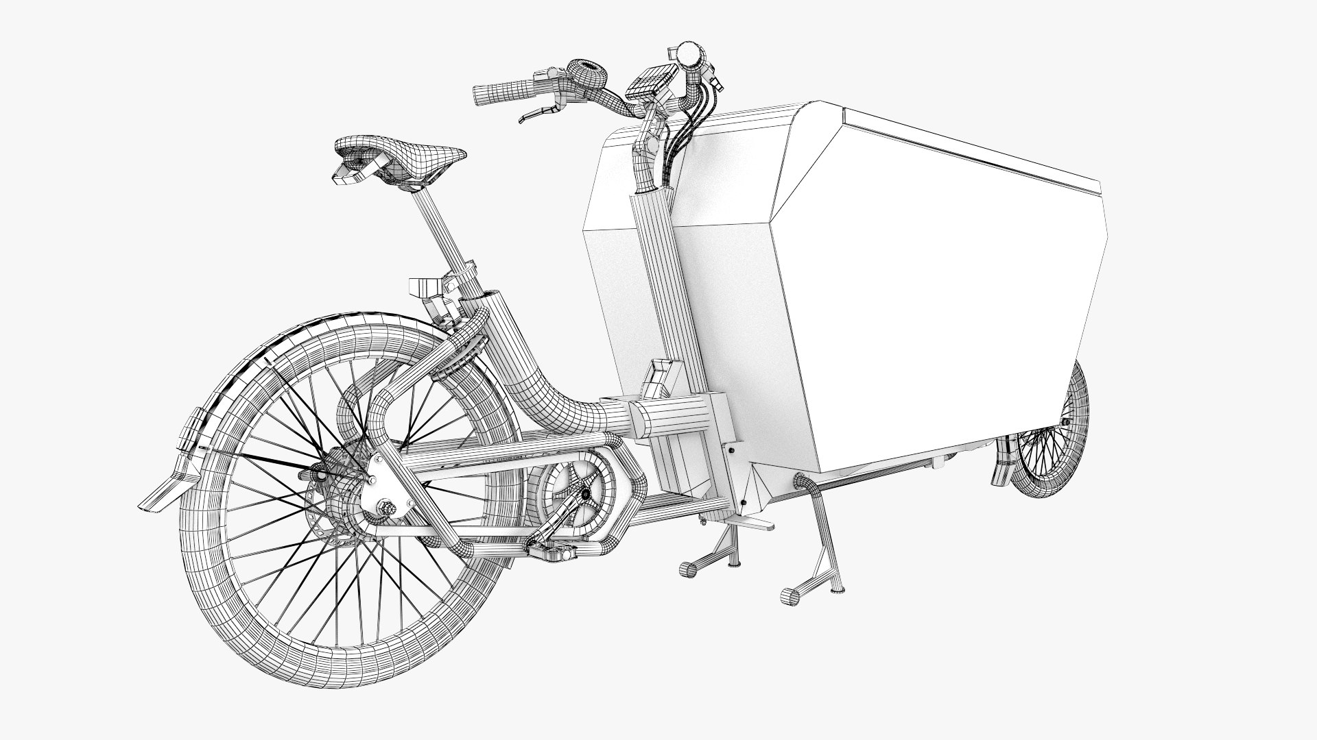 Cool Blue Delivery Bike 3D Model - TurboSquid 1783288