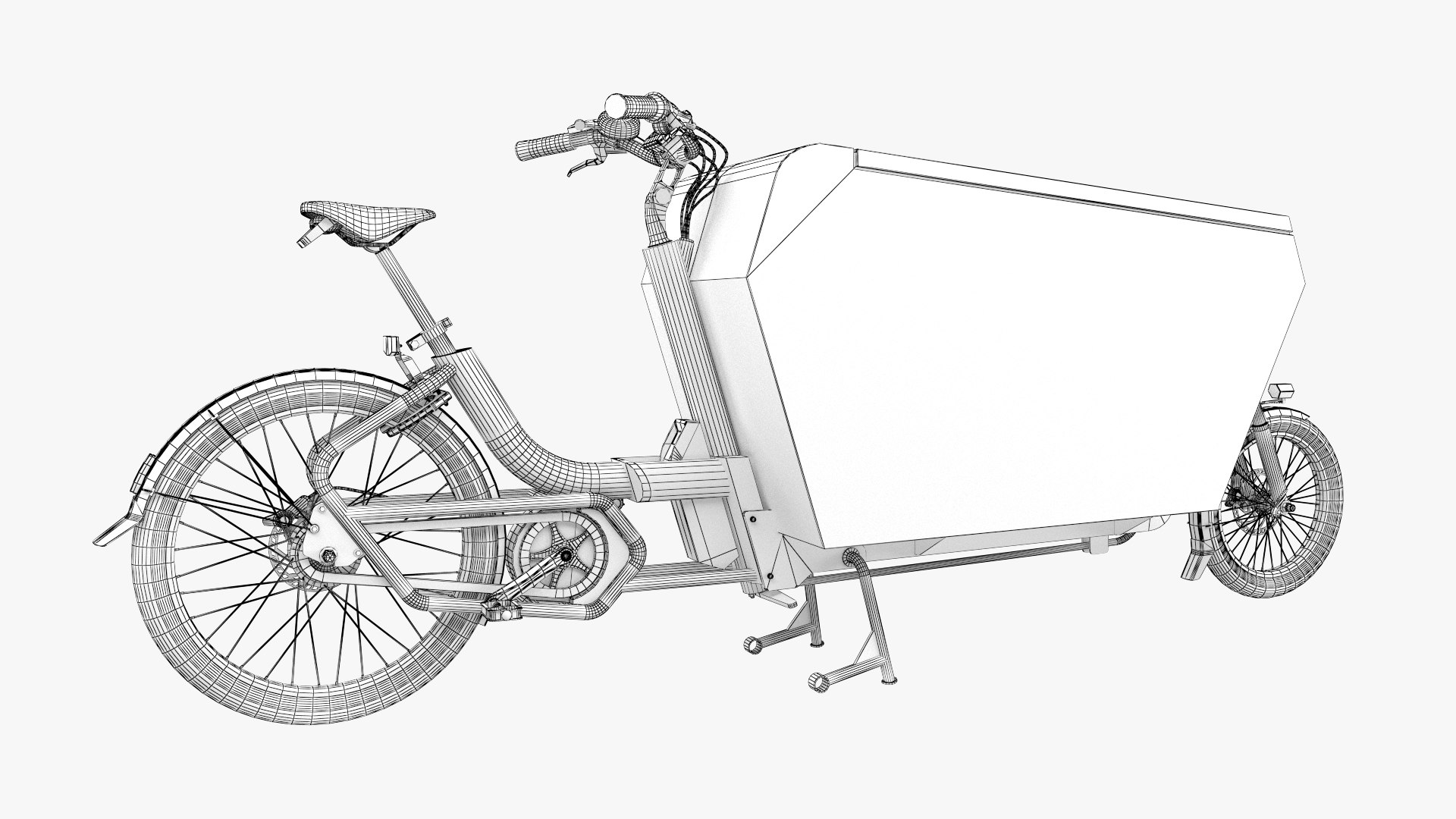 Cool Blue Delivery Bike 3D Model - TurboSquid 1783288