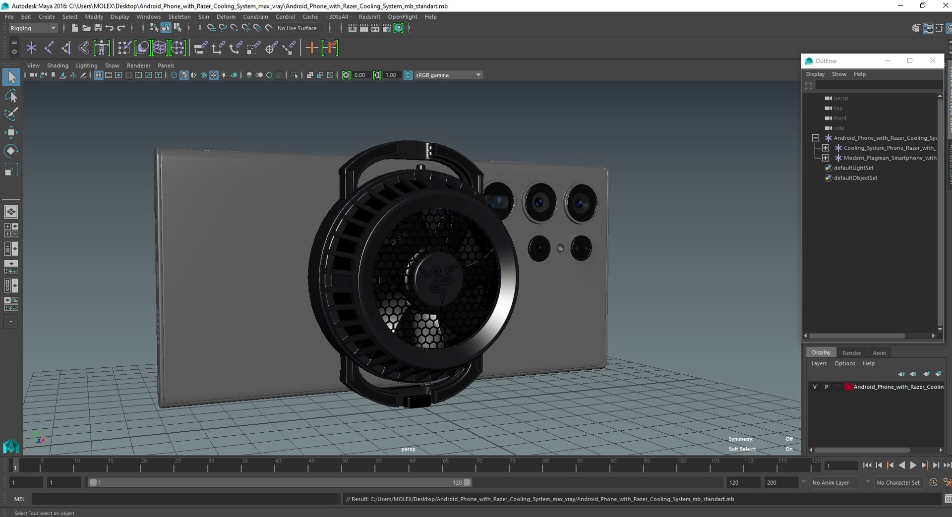 Android Phone With Razer Cooling System 3D Model - TurboSquid 2188946