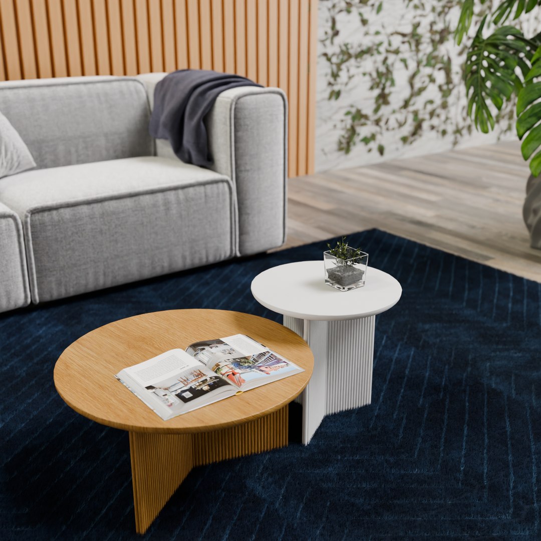 Buff Modern Coffee Table 3D - TurboSquid 2348341