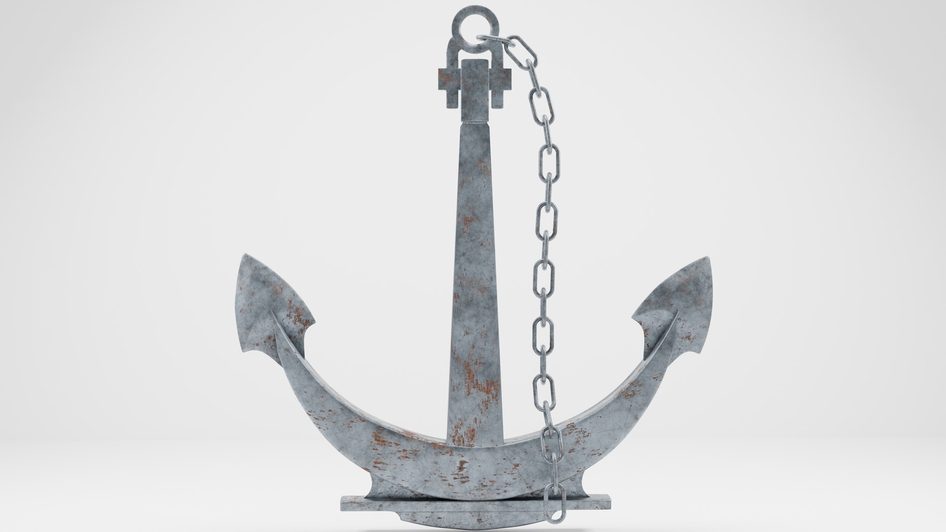 3D Model RUSTY ANCHOR WITH CHAIN - TurboSquid 2249064