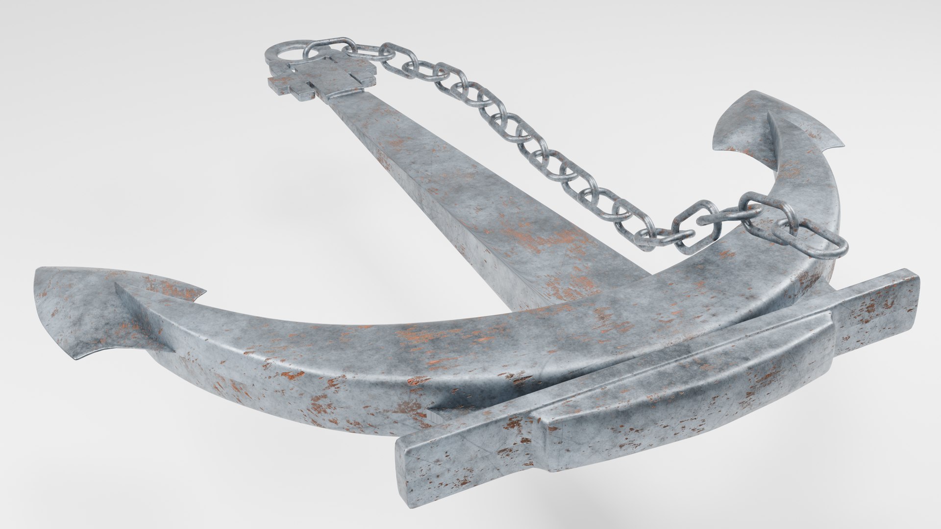 3D Model RUSTY ANCHOR WITH CHAIN - TurboSquid 2249064