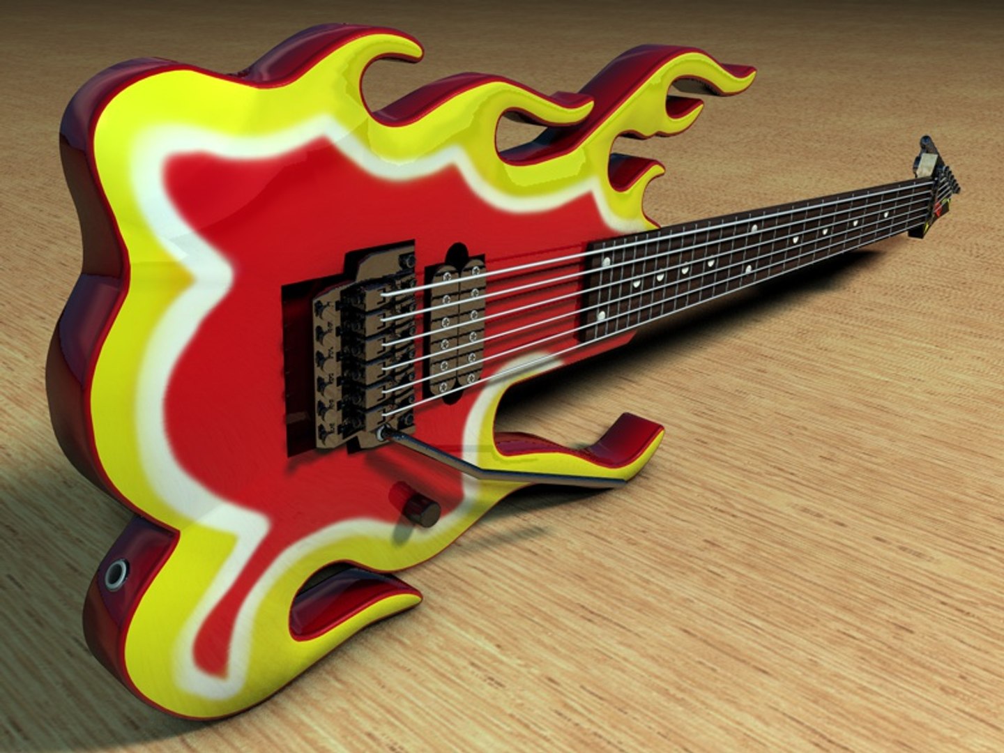 3d Model Ibanez Flame Guitar