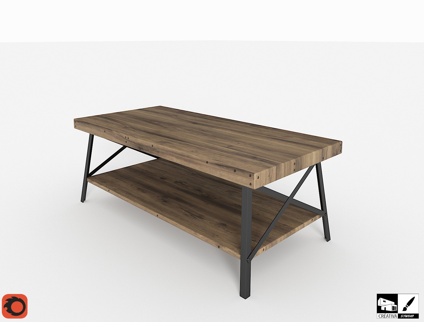 3D Industrial Cocktail Table Model - TurboSquid 1228712