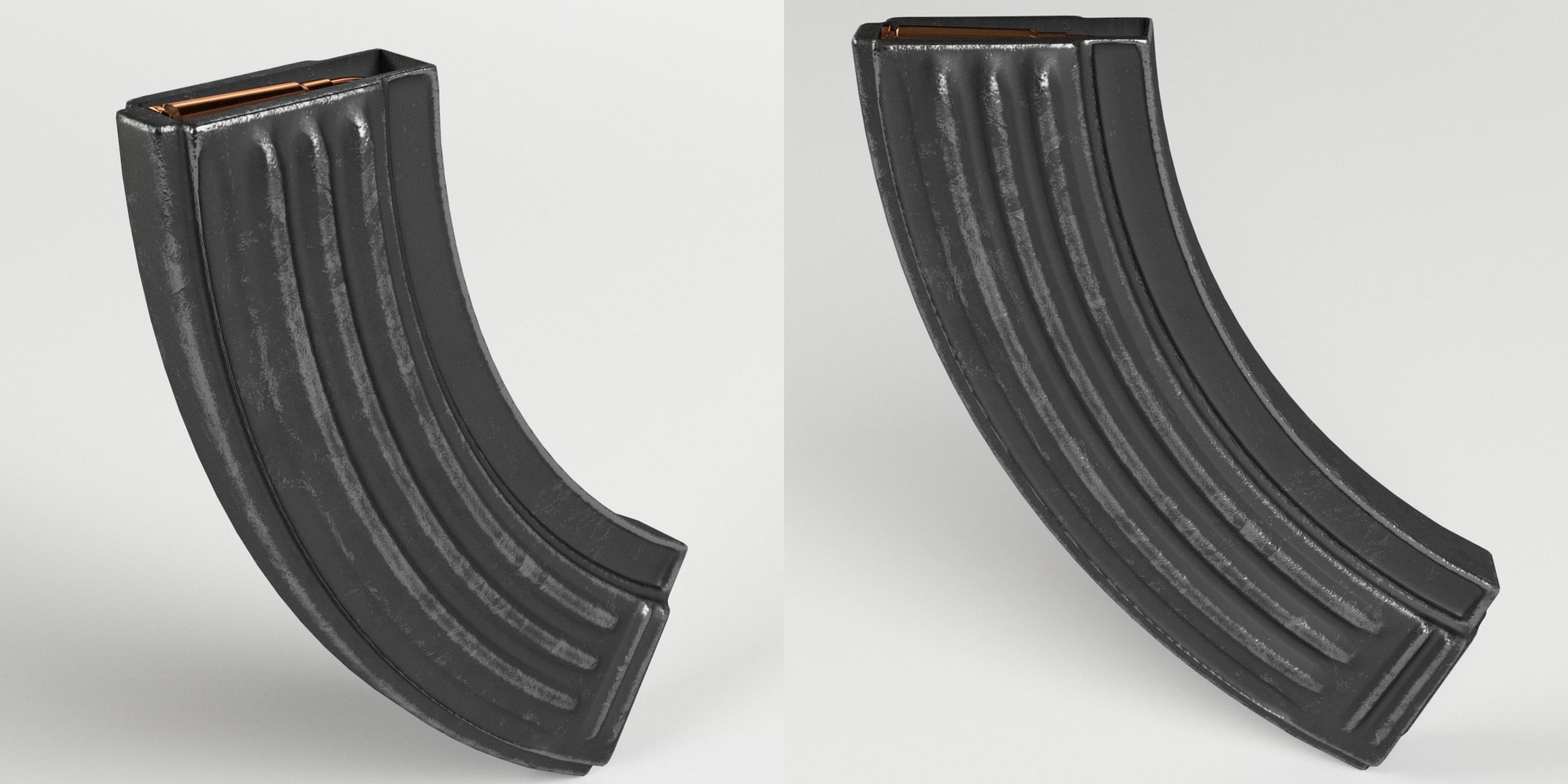 3d Model Ak-47 Kalashnikov Magazine Ammunition