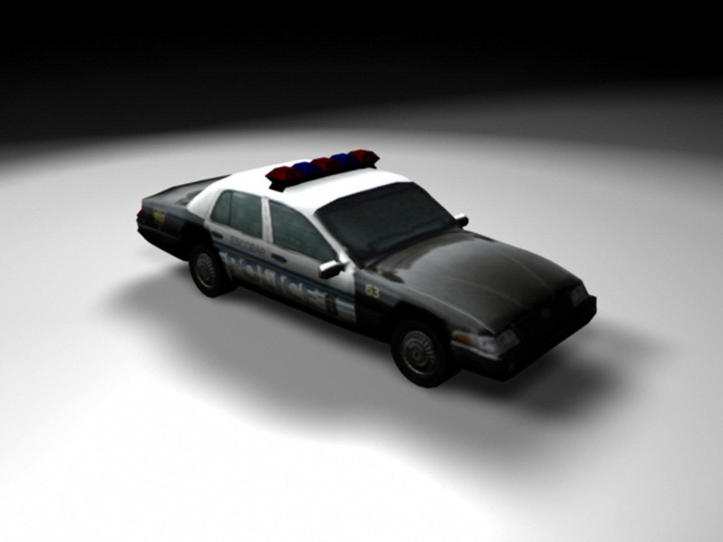 3d low-poly police car escocity model