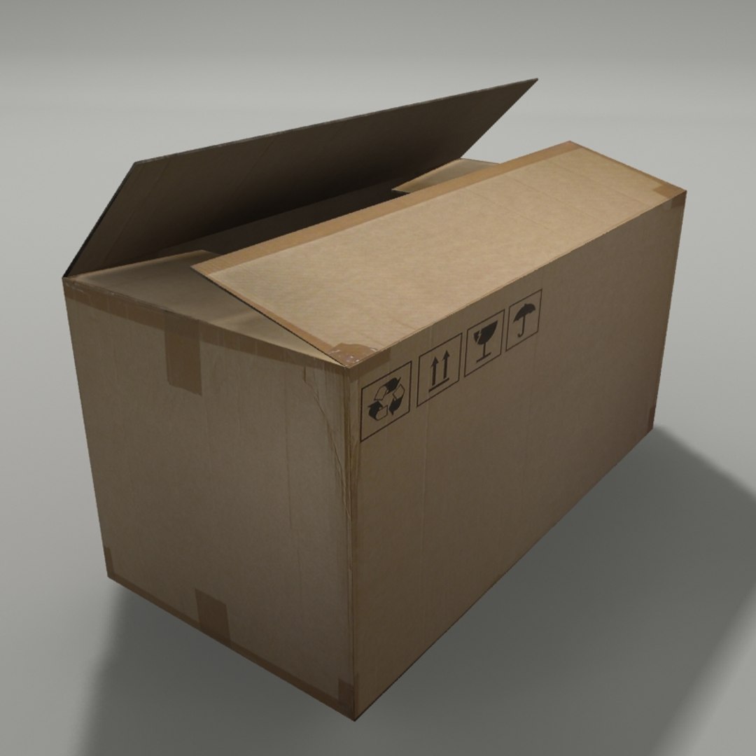 Carton Box Opened 3d Model