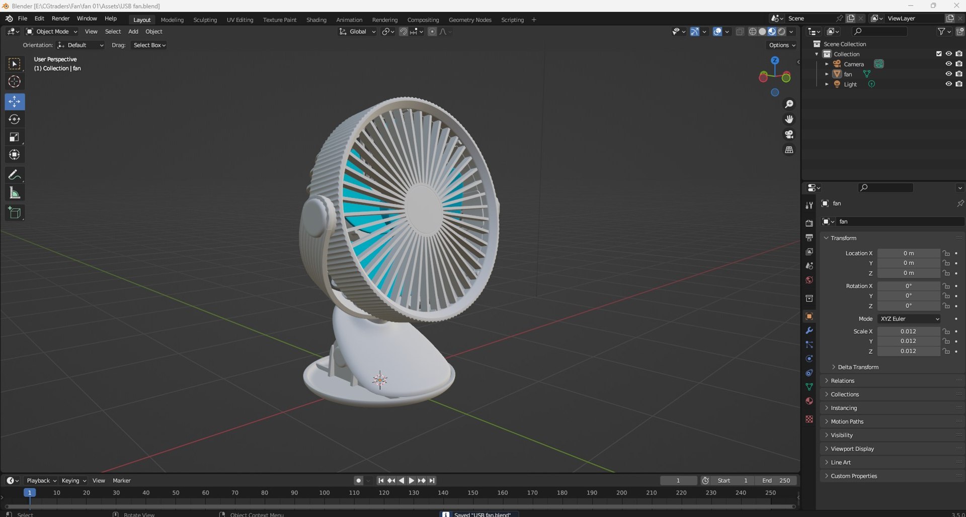 Portable Rechargeable Mini Fan 3D Model - TurboSquid 2156722