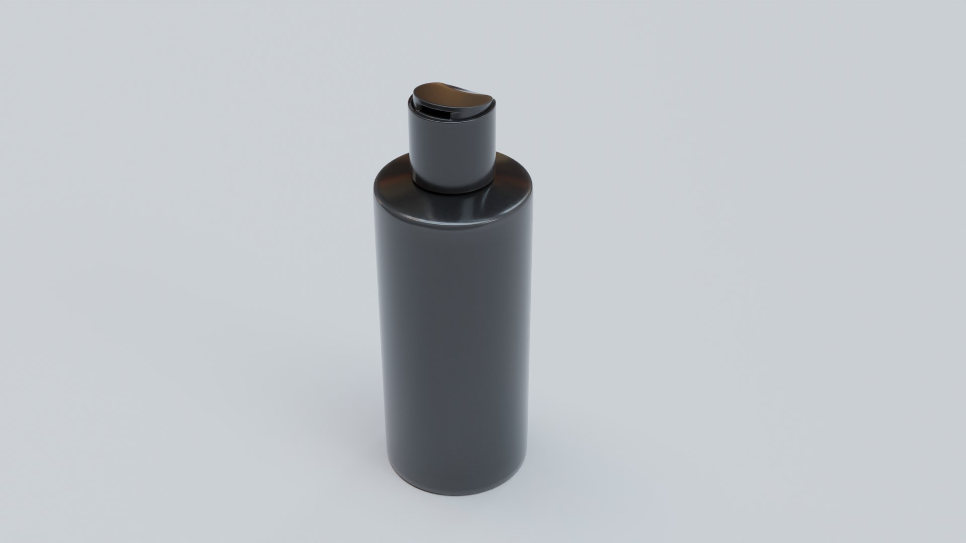 Black Plastic Cylinder Bottle With Disk Top Cap 3D - TurboSquid 2136987
