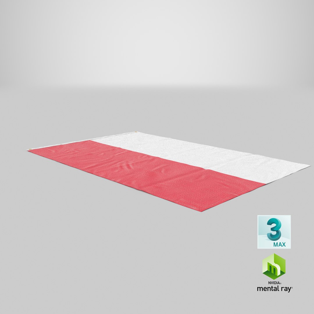 3D flag laying pose poland - TurboSquid 1571536