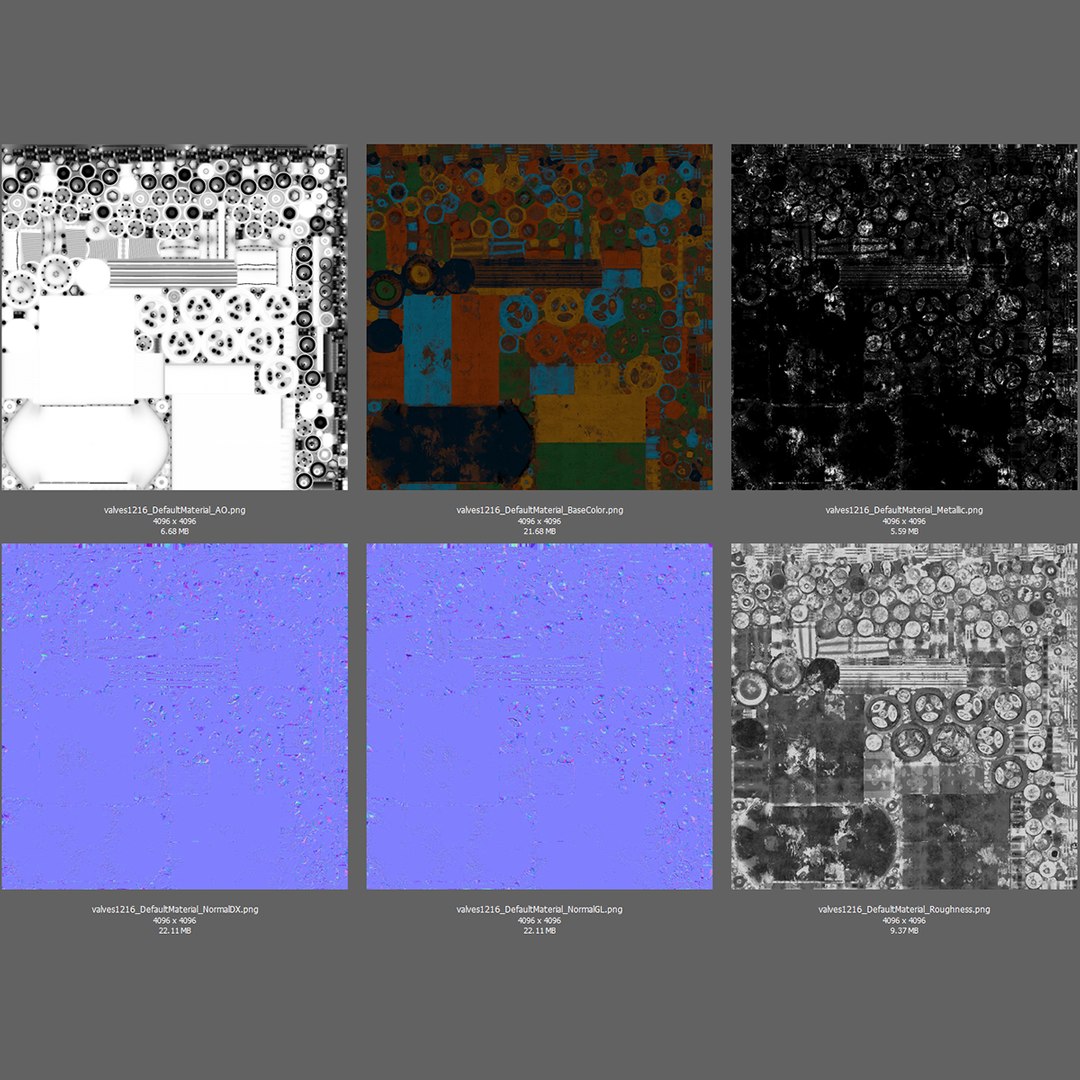 3D Game-Ready Colorful Pipes And Valves - TurboSquid 1906643