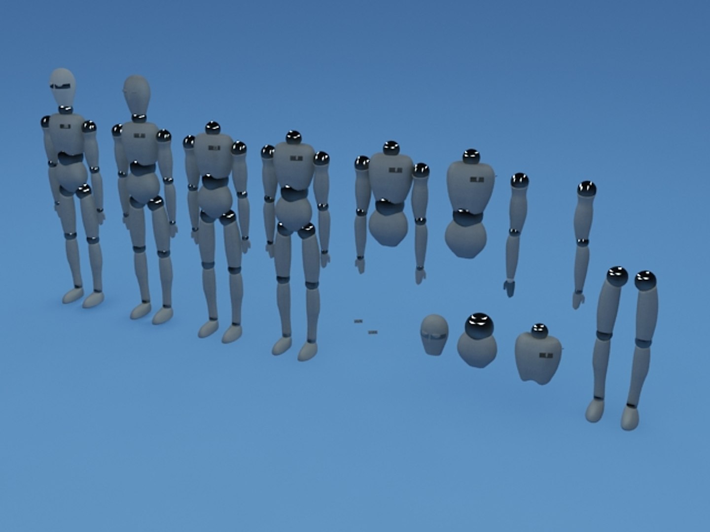 3d Model 15 Body Parts Robots