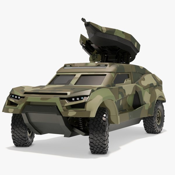 modelo 3d Vehículo interceptor militar con camuflaje - TurboSquid 2325586