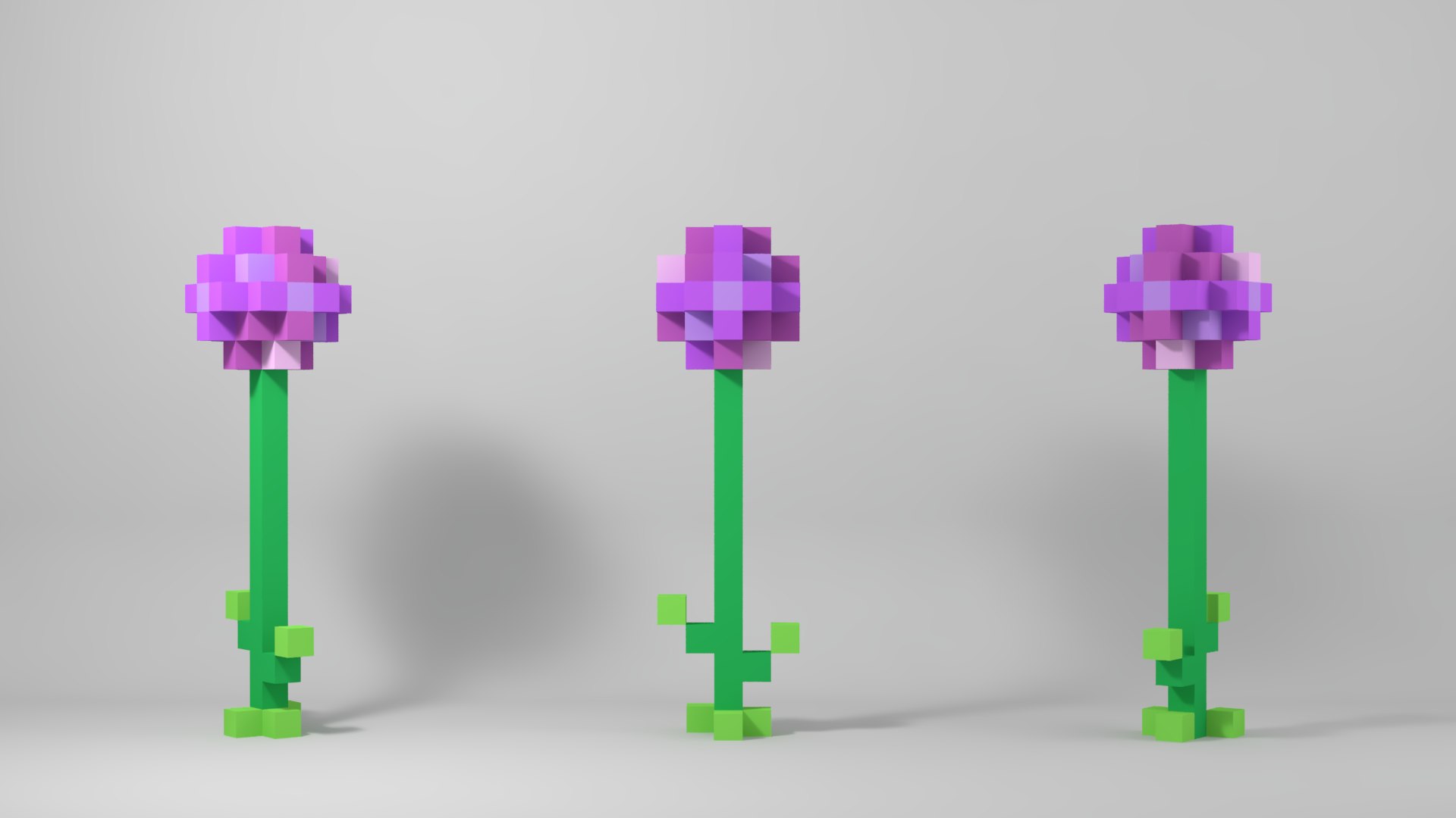 3D Pixel Flowers - TurboSquid 1940490