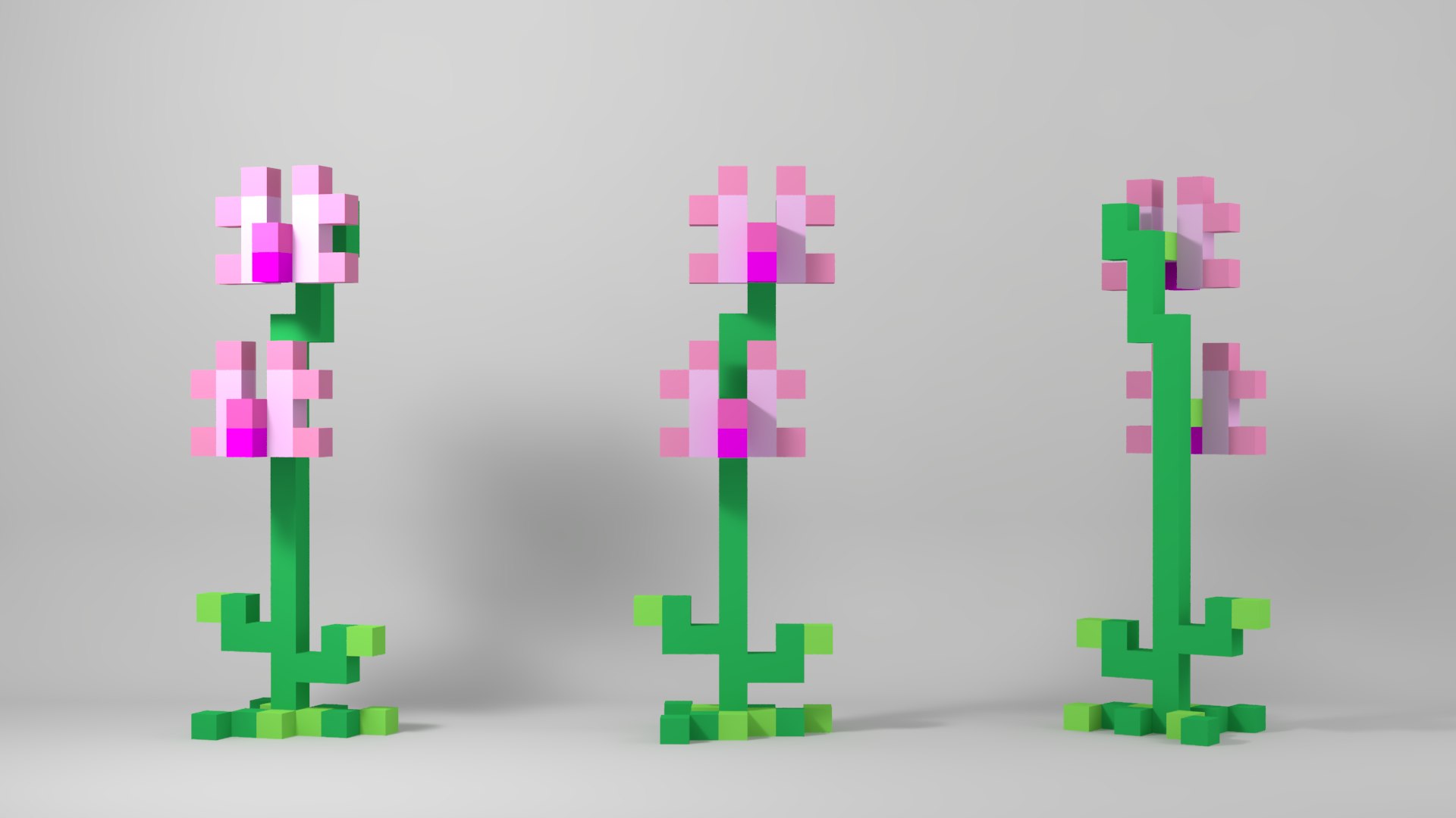3D Pixel Flowers - TurboSquid 1940490