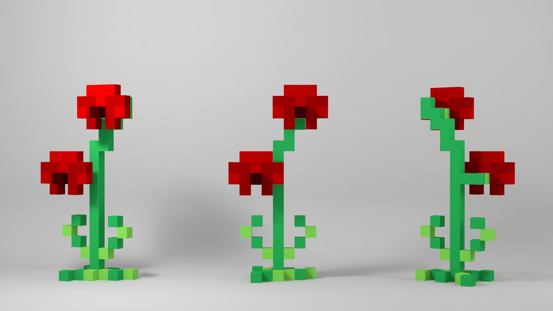 3D Pixel Flowers - TurboSquid 1940490