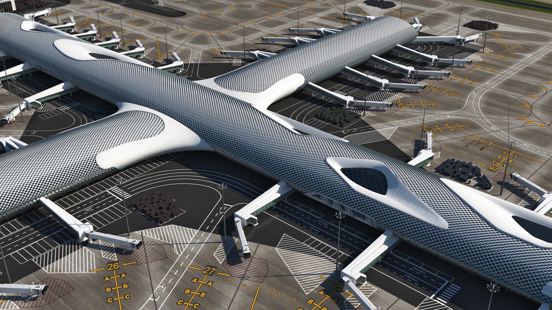 International airport model - TurboSquid 1475439
