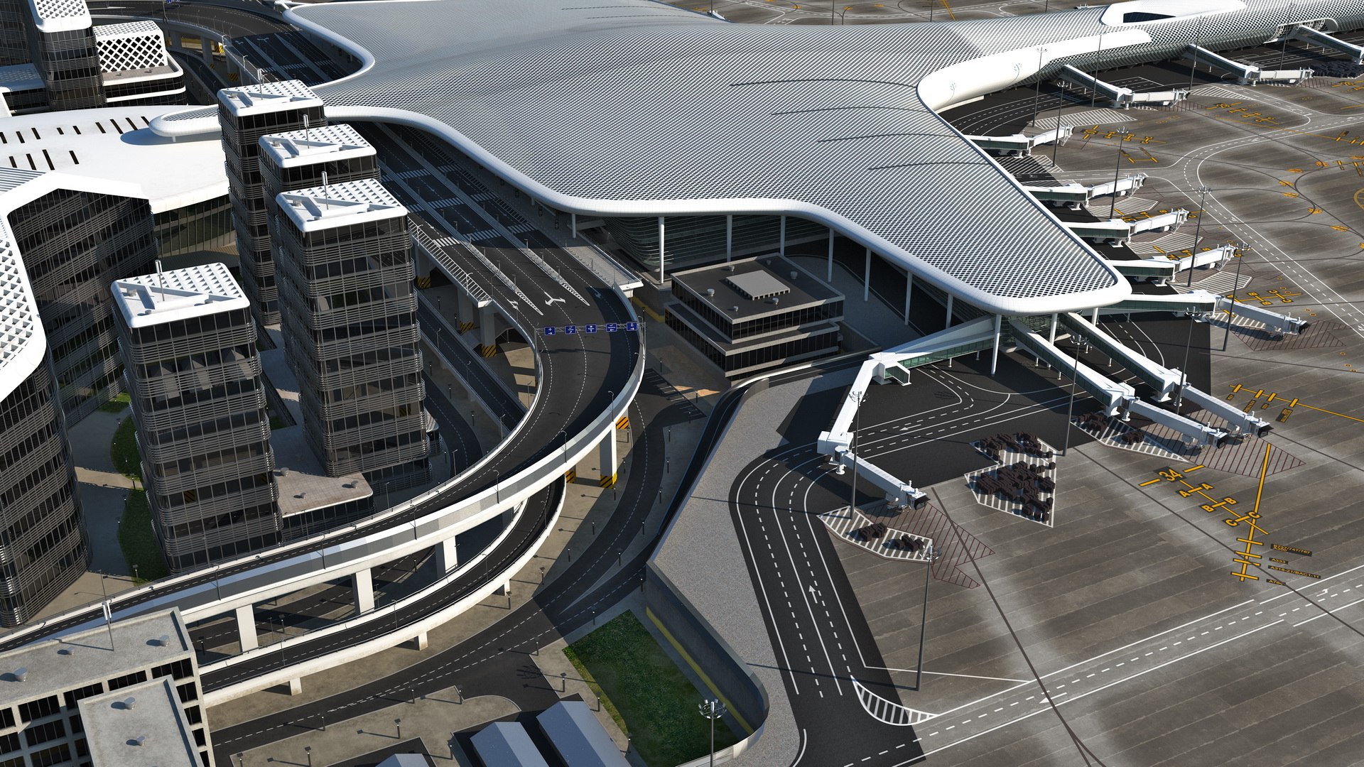 International airport model - TurboSquid 1475439