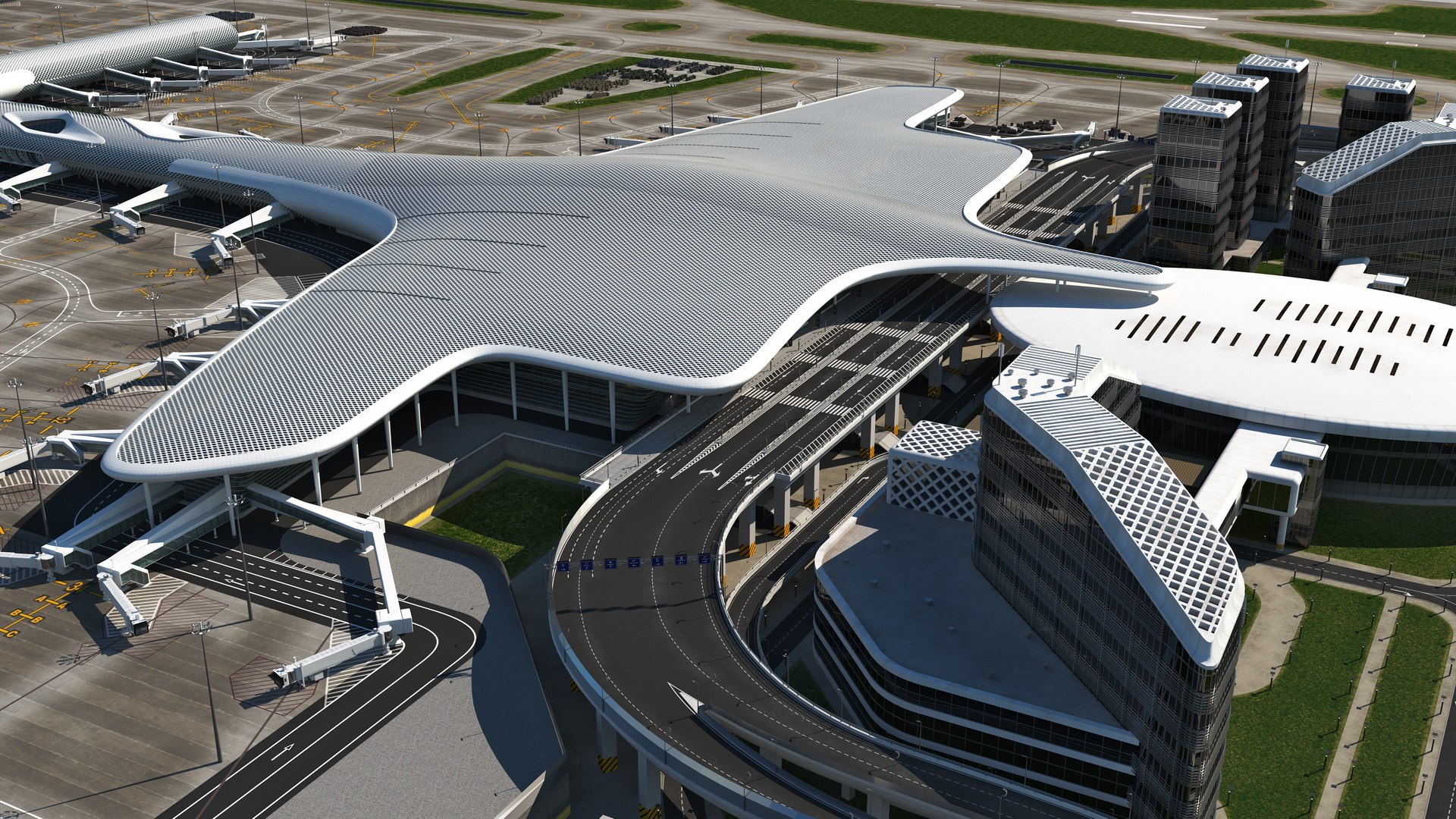 International airport model - TurboSquid 1475439
