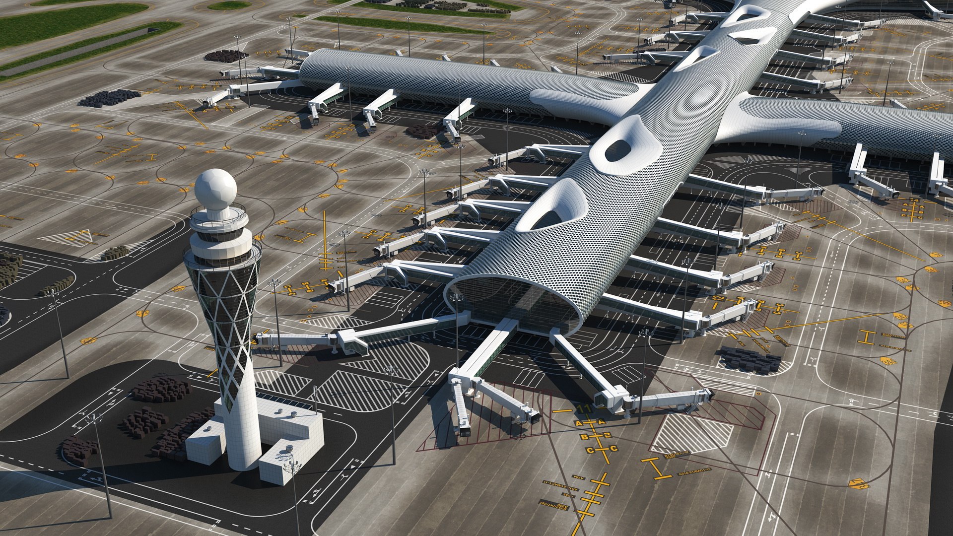 International airport model - TurboSquid 1475439