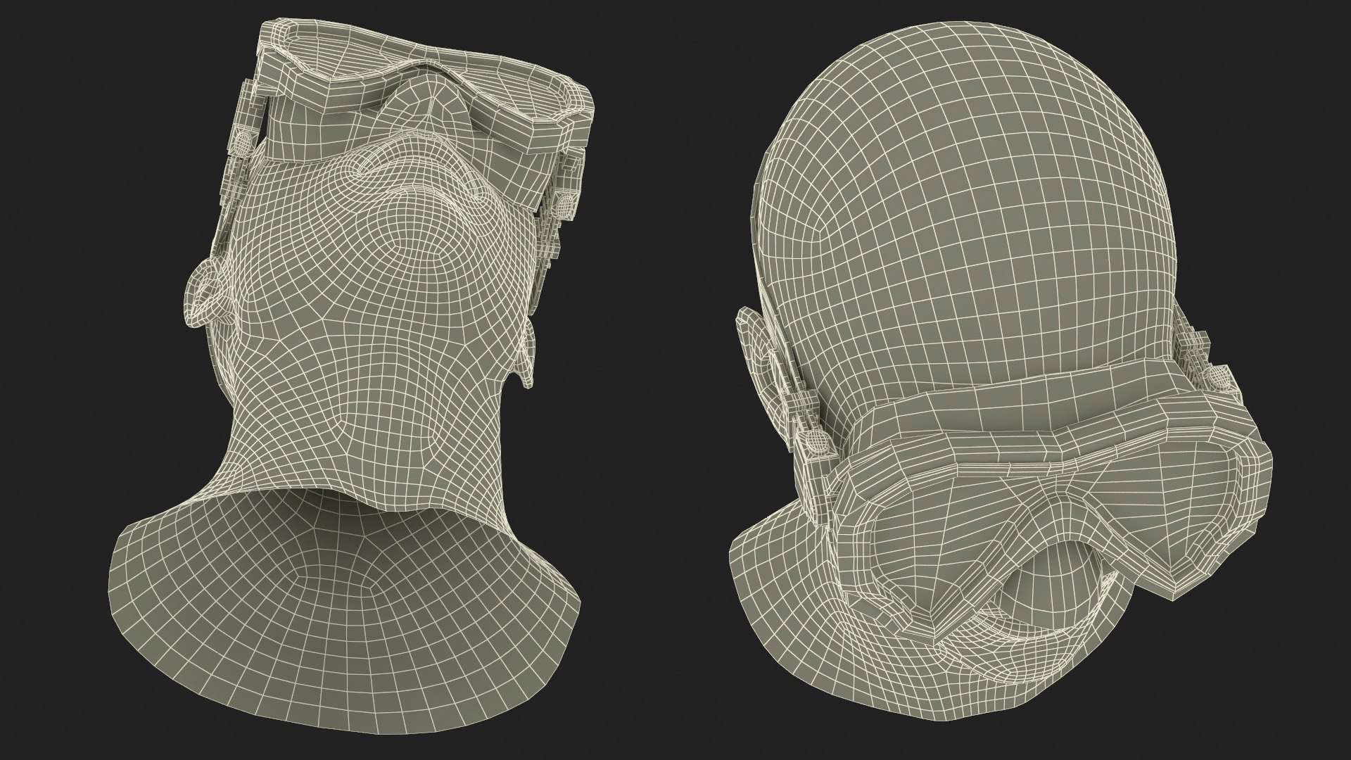 3D Children Swimming Goggles Yellow on Mannequin model - TurboSquid 2144129