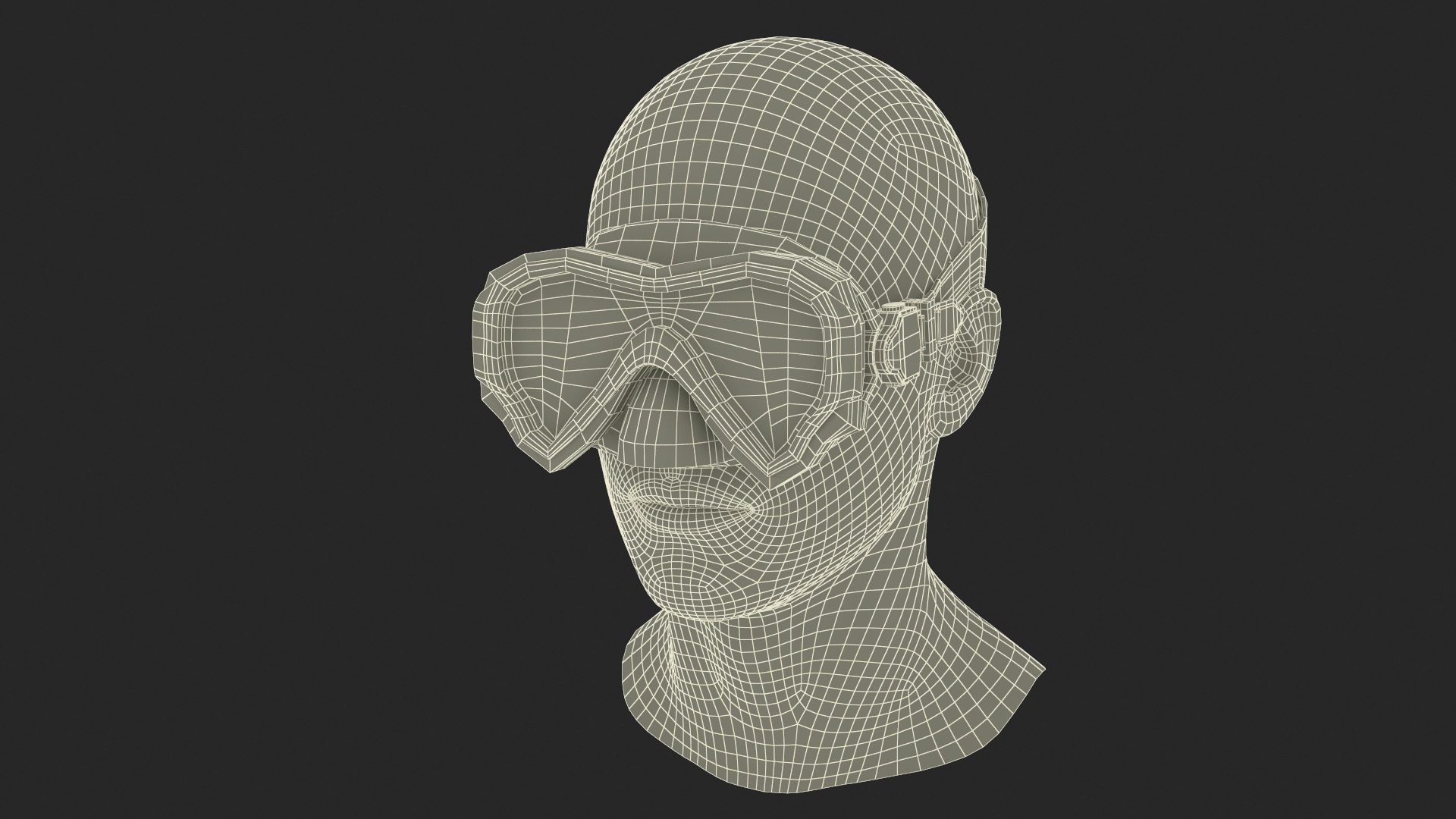 3D Children Swimming Goggles Yellow on Mannequin model - TurboSquid 2144129